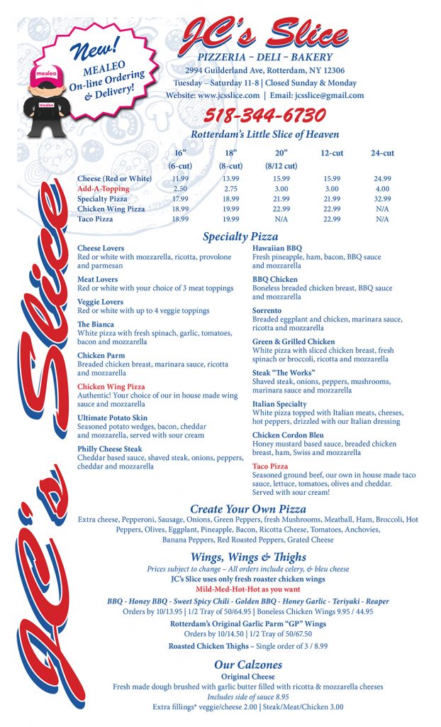 Our Menu | JC's Slice