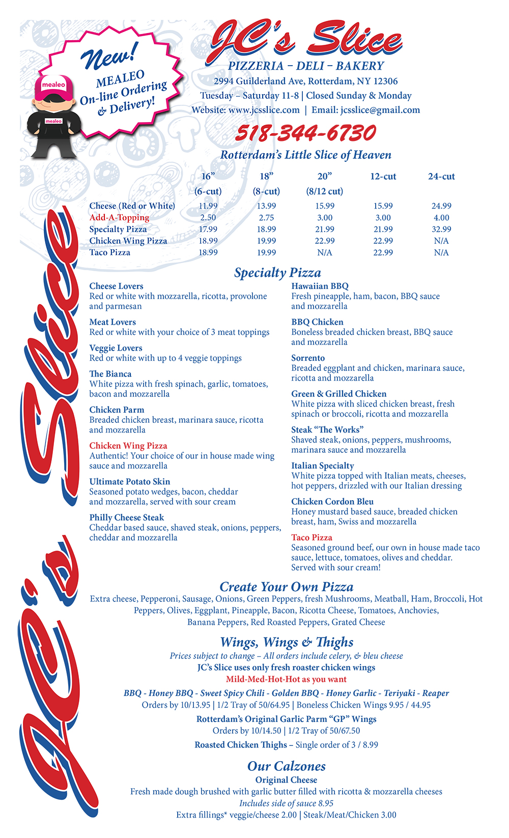Our Menu | JC's Slice